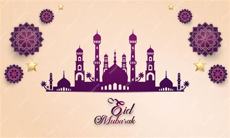 Premium Vector Realistic Eid Mubarak And Eid Alfitr Islamic Greeting