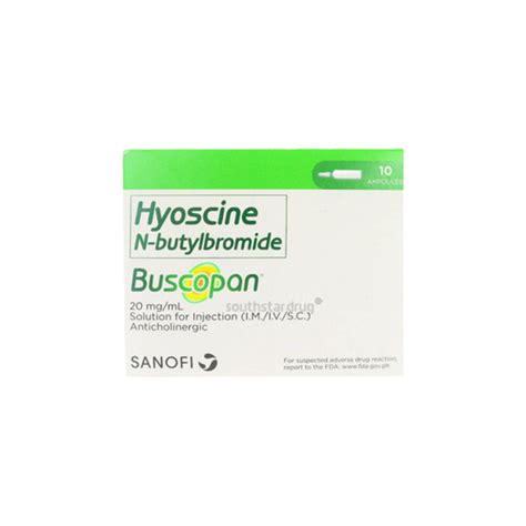 Buscopan Hyoscine N Butylbromide 20mg Ml Solution For Im Iv Sc