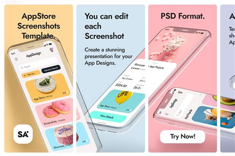 Psd App Store Screenshot Template Vol3 Psd Mock Up Templates Pixeden