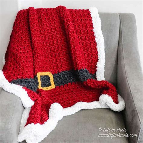 Crochet Santa S Blanket With Fur Border Free Pattern For Christmas