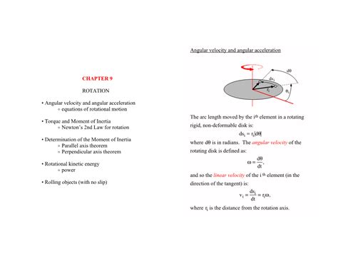 CHAPTER ROTATION Angular Velocity And Angular Acceleration Equations Of Rotational Motion