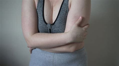 Fat Folds On The Body Of An Overweight Woman Concept Of Overweight