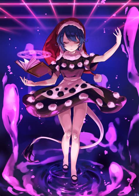 Safebooru 1girl Absurdres Black Dress Black Shoes Blue Hair Book