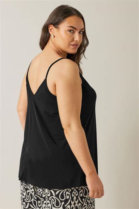 Evans Plus Size Black Lace Trim Cami Top Evans