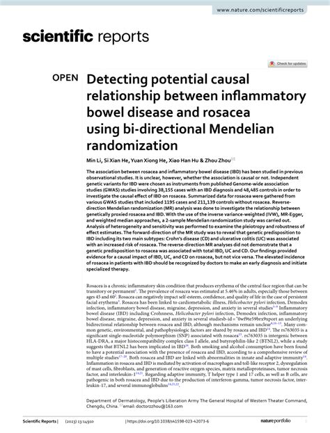 Pdf Detecting Potential Causal Relationship Between Inflammatory