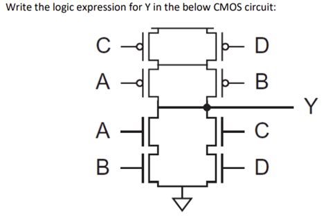 Solved Write The Logic Expression For Y In The Below Cmos