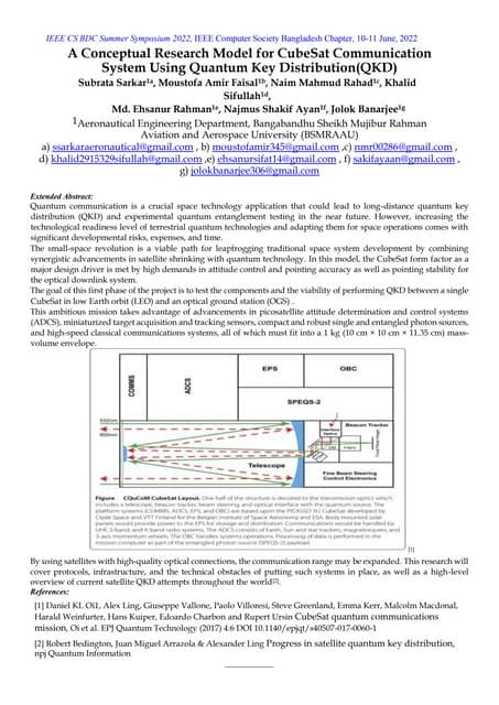 A Conceptual Research Model For Cubesat Communication System Using