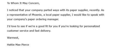 Simple To Whom It May Concern Letter Format