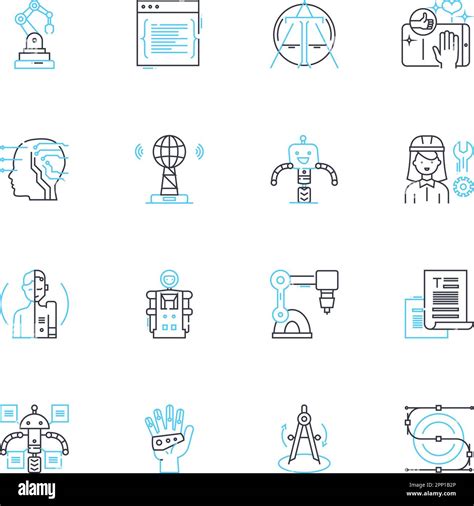 rapid technology linear icons set automation efficiency streamlining