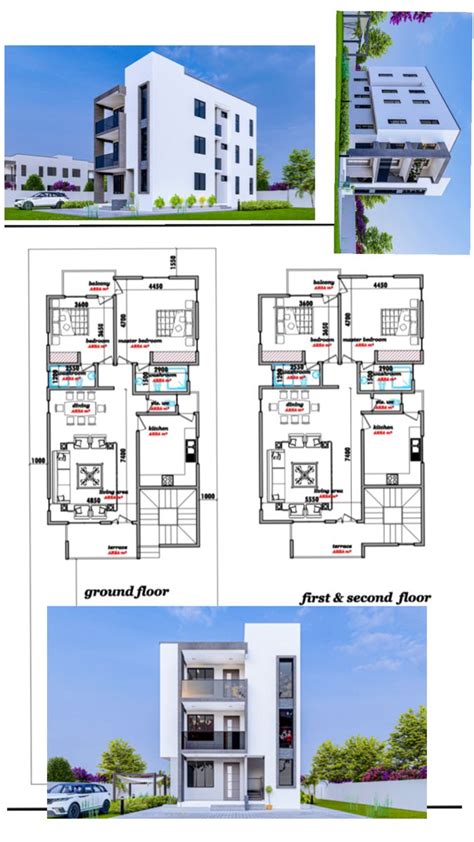 Two Storey Three Storey Apartment Building Design Plan Architect