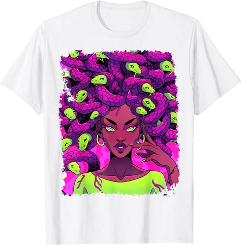 Joy Feminine Greek Mythology Goddess Sexy Medusa Snakes T Shirt