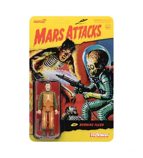 Mars Attacks Reaction Burning Human Flesh Retro Action Figure Visiontoys