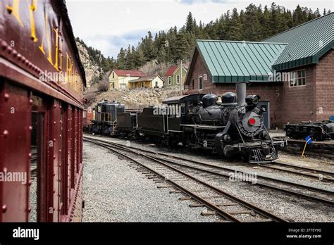 Steam Locomotive Of Georgetown Loop Railroad In Colorado Usa Engine Is Parked In A Depot
