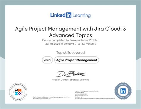 Praveen Kumar Prabhu On Linkedin Certificate Of Completion