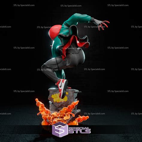 Spider Man Miles Morales V7 Jump Pose 3d Printing Figurine Stl Files
