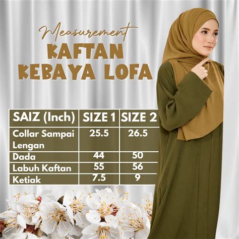 Kaftan Kebaya Lofa Olive Green Ameera Aisyah