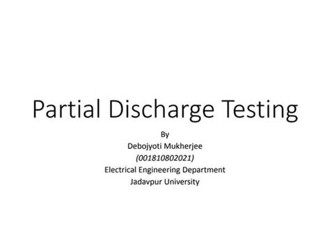 Chapter 09 Measurement Of Partial Discharge Ppt