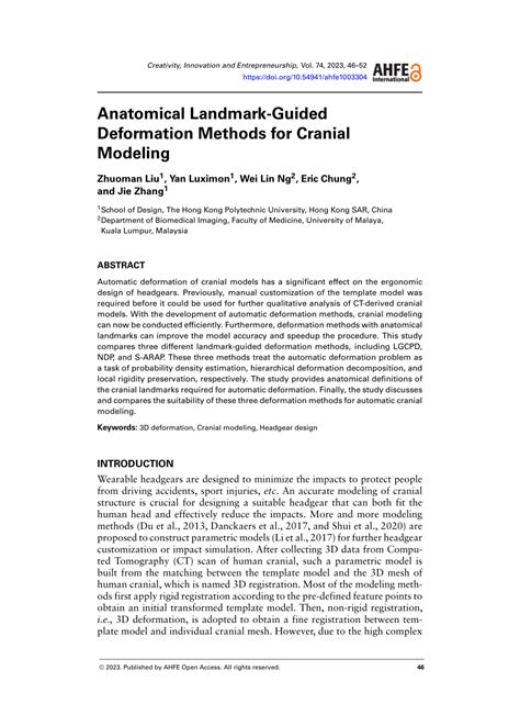 Pdf Anatomical Landmark Guided Deformation Methods For Cranial Modeling