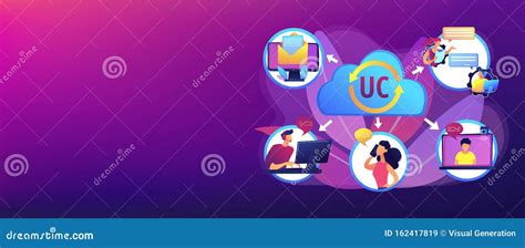 Unified Communication Concept Banner Header Stock Vector Illustration Of Integration Faceless