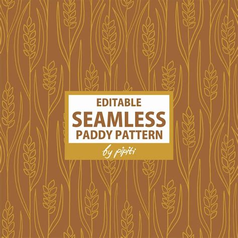 Premium Vector Editable Seamless Paddy Wheat Pattern