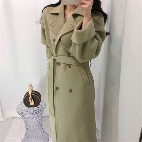 제니엘 오트밀당일발송 3color 올리브 핸드메이드 더블 트렌치 롱 코트