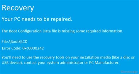 Fix Boot Configuration Data Error 0xc0000185 In Windows 10