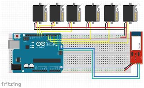 Arduino brazo robótico controlado Paso Diagrama y circuitos askix