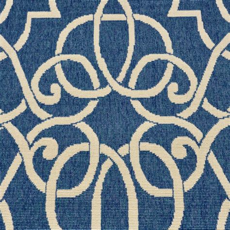 525 X 75 Navy Blue And White Geometric Rectangular Outdoor Area Throw