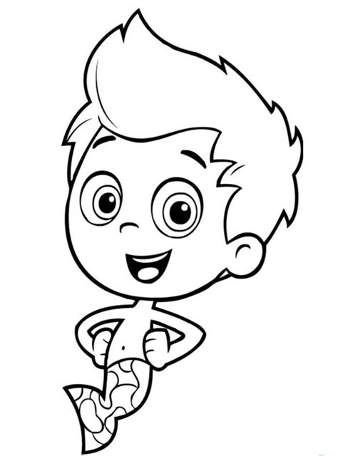 Målarbild Gil i Bubble Guppies Skiv ut gratis på malarbilder se