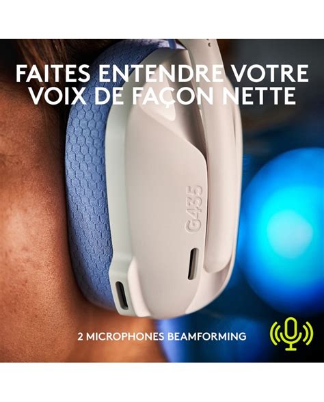 Logitech G G435 Blanc Micro Casque Logitech Maroc