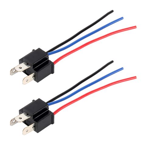 1 Pair H4 Bulb Holder Base Male Socket With Wire