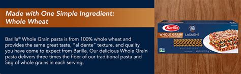 Barilla Whole Grain Pasta Lasagne 1325 Ounce Grocery