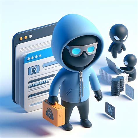 Premium Photo Cyber Espionage Concept As Stealthy Figures And Data With White Background And