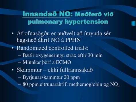 Ppt Nituroxíð Persistent Pulmonary Hypertension Of The Newborn