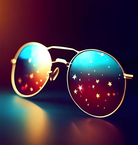 Premium Photo A Sunglasses With Lenses Of Stars And Frames Of