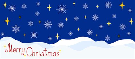 인사말 카드 포스터 배너 초대장 밤하늘 별 눈 덮인 겨울 밤 풍경에 눈송이 계절의 인사말에 대한 메리 크리스마스 휴일 축하 템플릿 국경에 대한 스톡 벡터 아트 및 기타