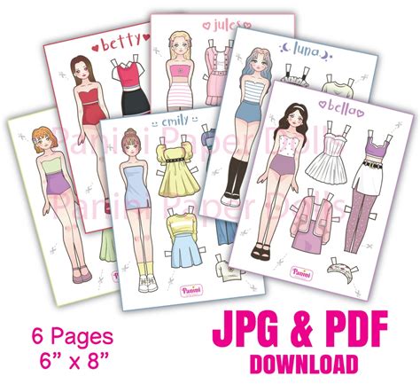 Printable Paper Doll Dress Up Girls Korean Paper Doll Kpop Doll