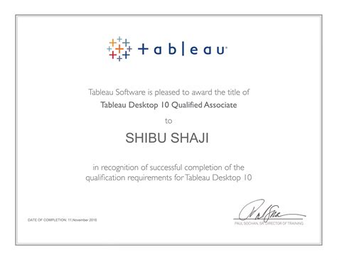 Tableau Certificate Pdf