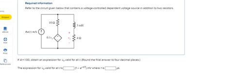solved required informationrefer to the circuit given below