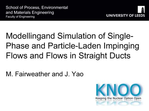 Ppt Modelling And Simulation Of Single Phase And Particle Laden Impinging Flows And Flows In
