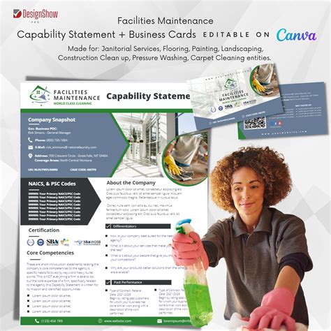 Editable Facilities Maintenance Capability Statement With Text Guide