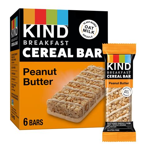 Kind Nut Crunch Oat Breakfast Cereal Bars Peanut Butter Gluten Free