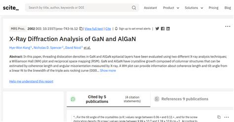 [citation Report] X Ray Diffraction Analysis Of Gan And Algan
