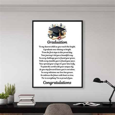 Graduation Printable Poem Graduation Ts Graduation For Son