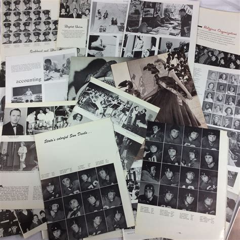 50 Vintage Yearbook Pages High School College University Student Sports