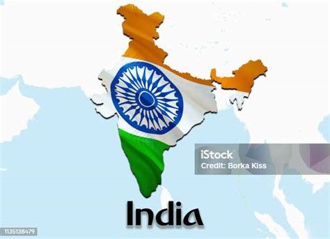 인도의 국기 지도 3d 인도 지도와 아시아 지도에 플래그를 렌더링 합니다 인도의 국가 상징입니다 뉴 델리 국기 지도 배경 이미지 다운로드 Hd 인도 국가 깃발을 흔들며 N
