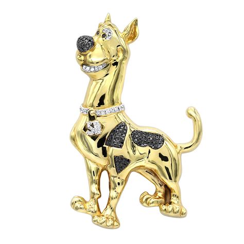 Custom Real Diamond Scooby Doo Cartoon Pendant For Men In 10k Gold 0