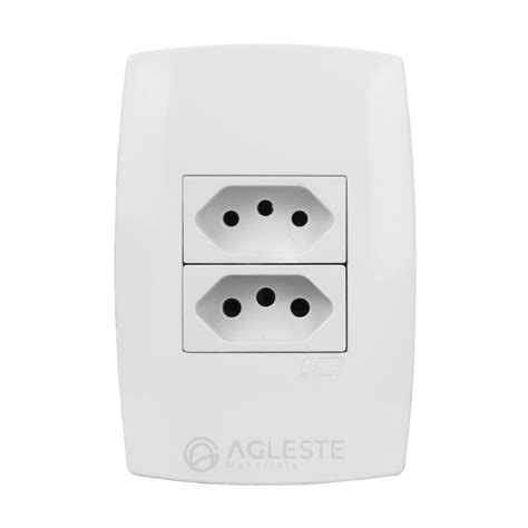Cj Tomada Dupla 10a 20a Separado 4x2 Blux Home Branco Bh10463 9br