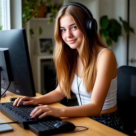 «Молодая очень красивая милая восемнадцати летняя канадская девушка из … — картинка создана в