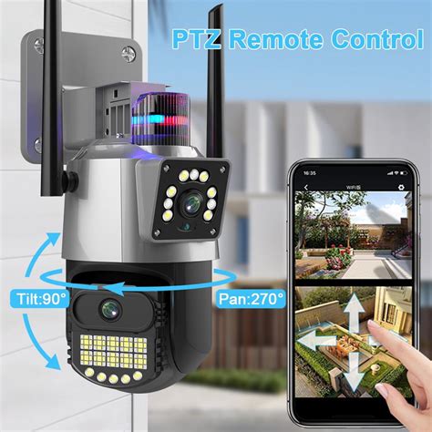 Kaufe EVKVO 8MP 4K IP Kamera Im Freien WiFi PTZ Dual Lens Dual Screen